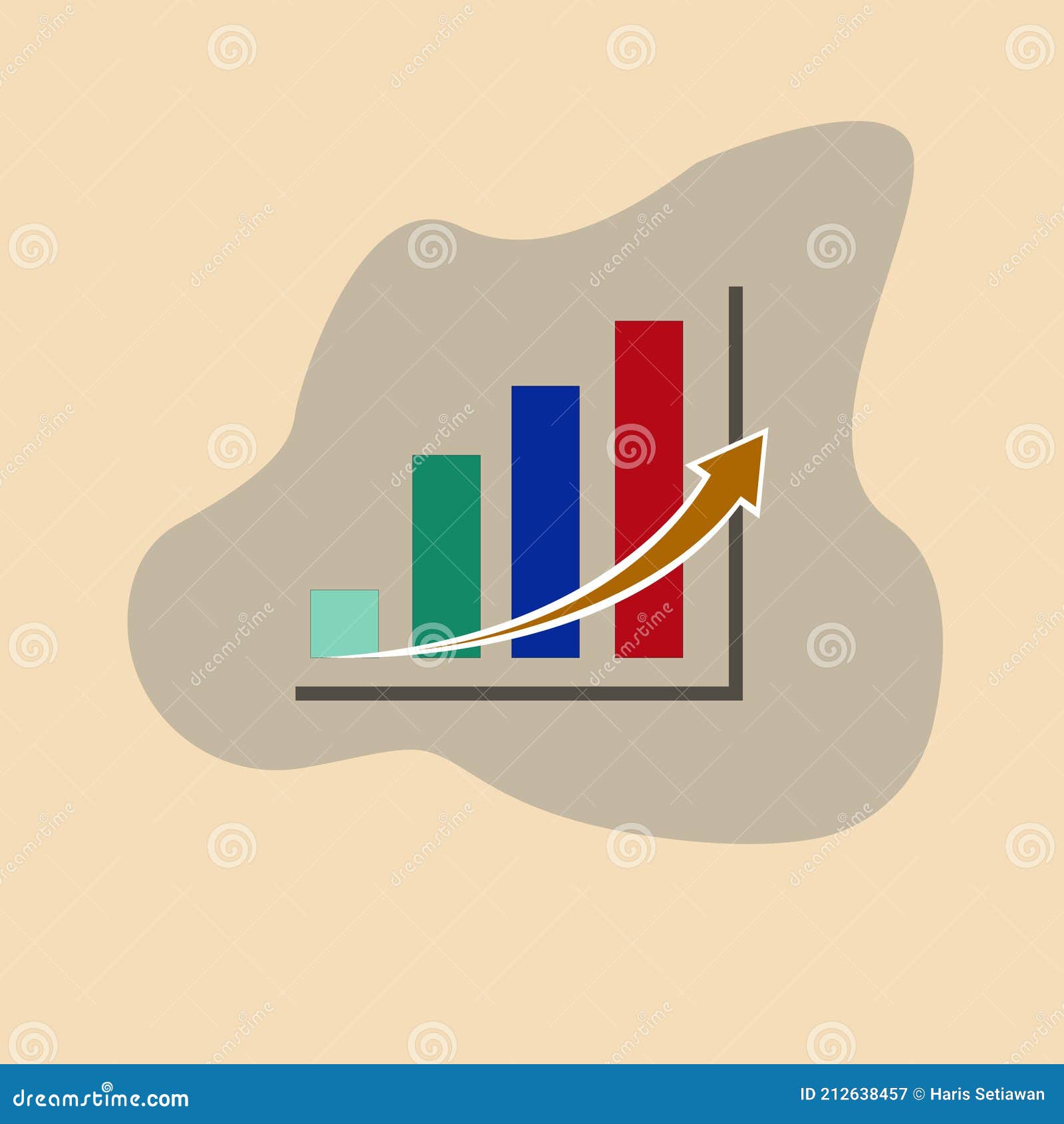 Increment Curve on Bar Graph Stock Vector - Illustration of illustrated ...