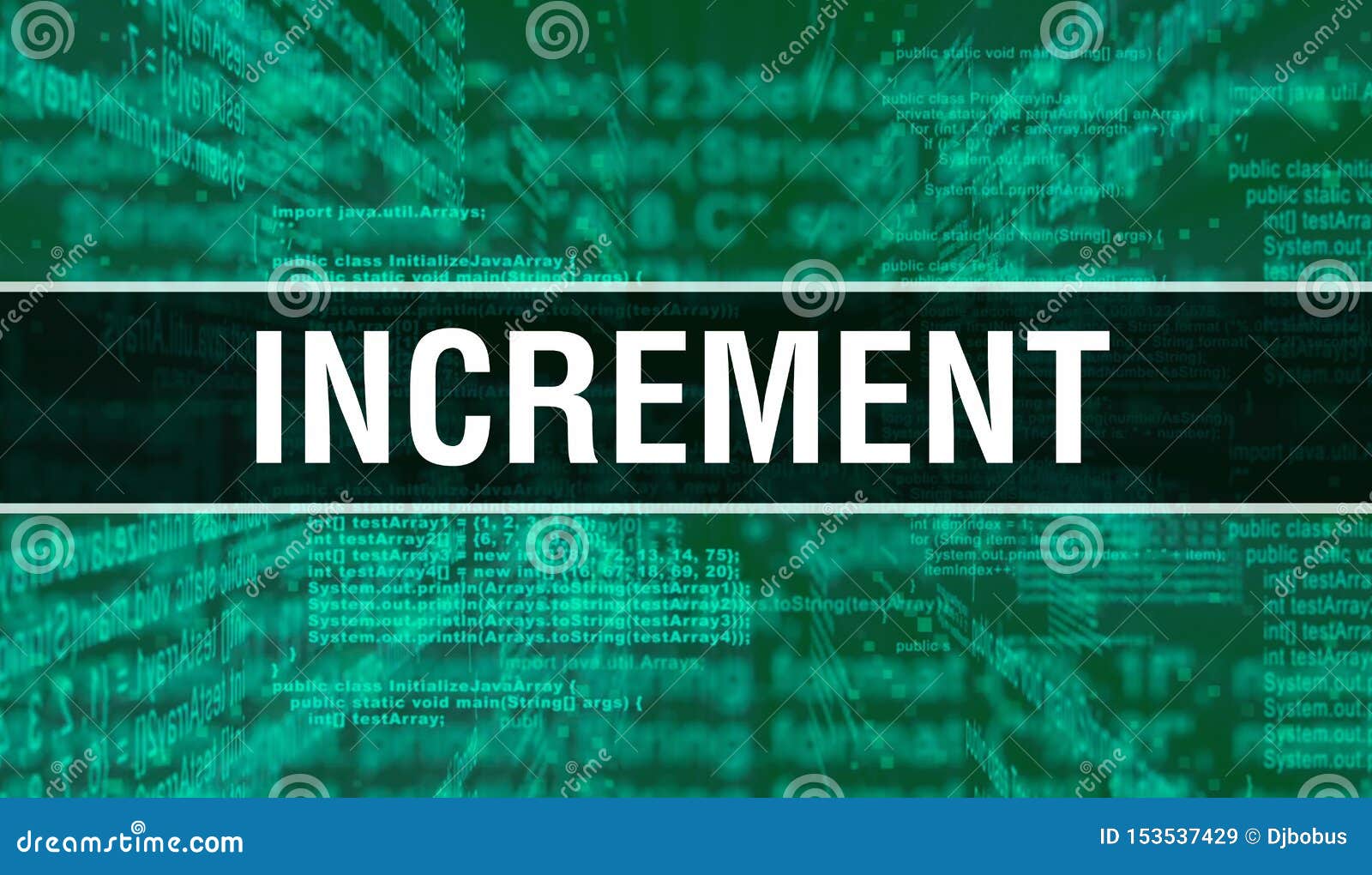 Increment With Digital Java Code Text Increment And Computer Software Coding Concept Stock