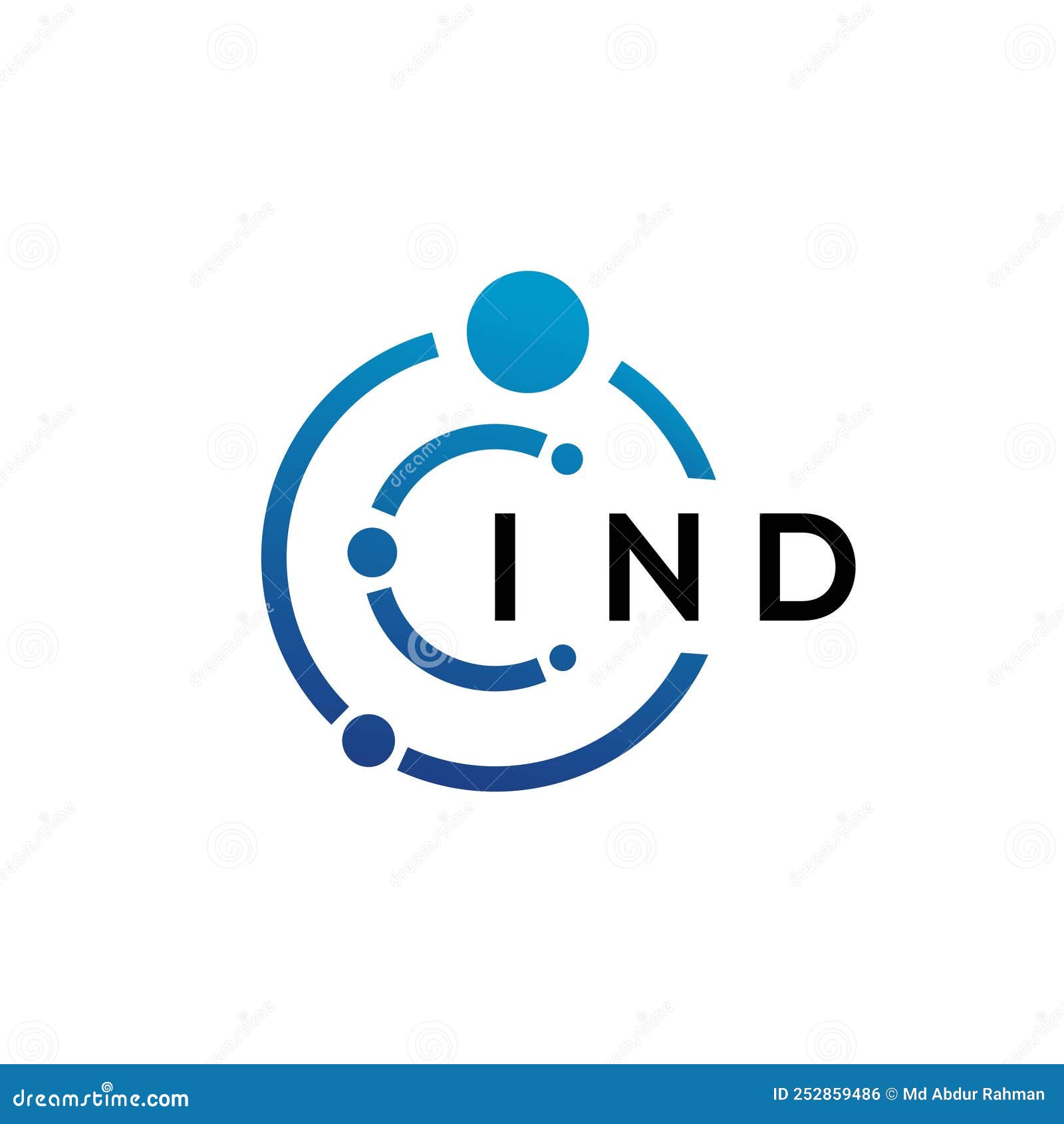 IND Letter Technology Logo Design on White Background. IND Creative ...