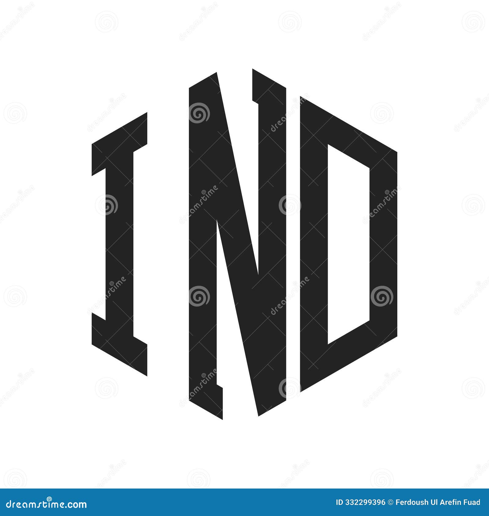 IND Logo Design. Initial Letter IND Monogram Logo Using Hexagon Shape ...