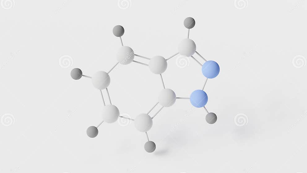 Indazole Molecule 3d, Molecular Structure, Ball and Stick Model ...