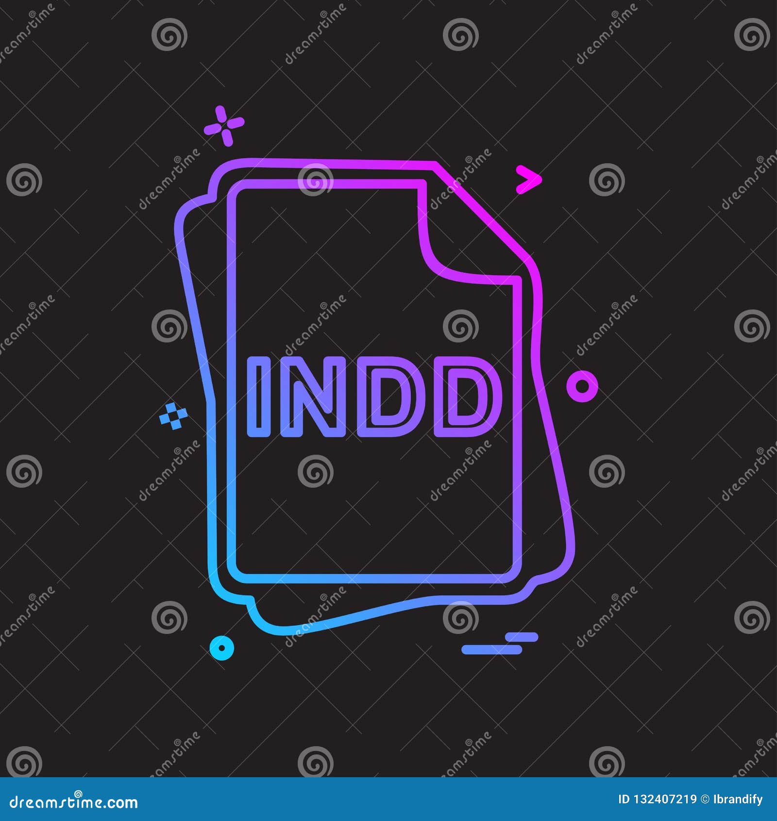 INDD File Type Icon Design Vector Stock Vector - Illustration of paper ...
