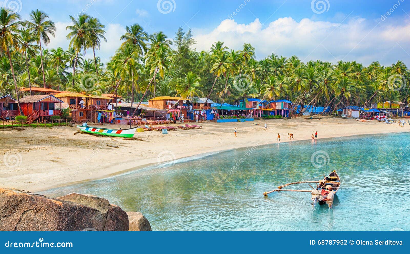 Inde, Goa, Plage De Palolem Photo stock - Image du plage, paume: 68787952
