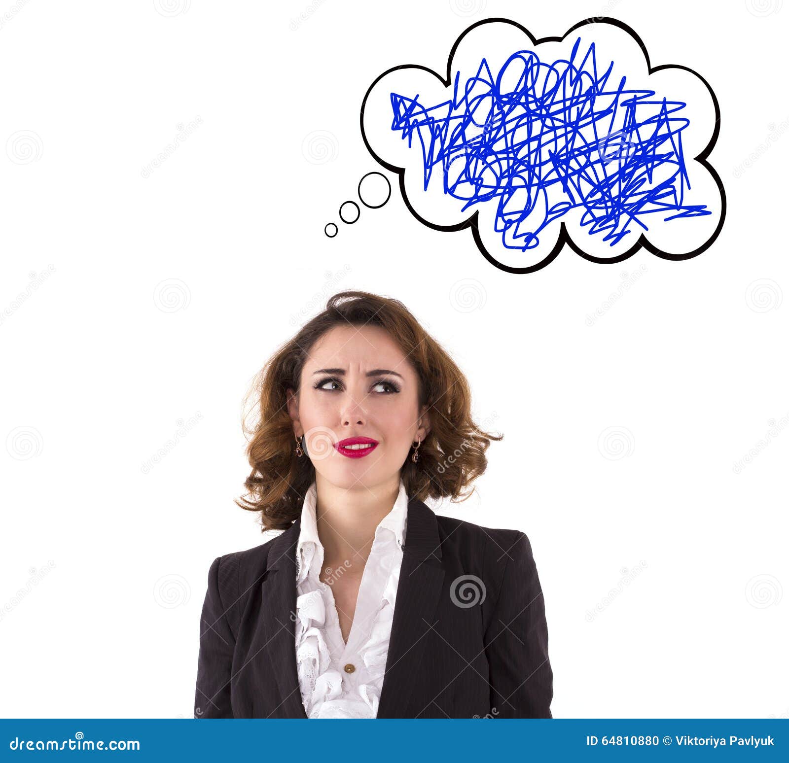 Indecision Young Businesswoman Stock Photo - Image of report, upset ...