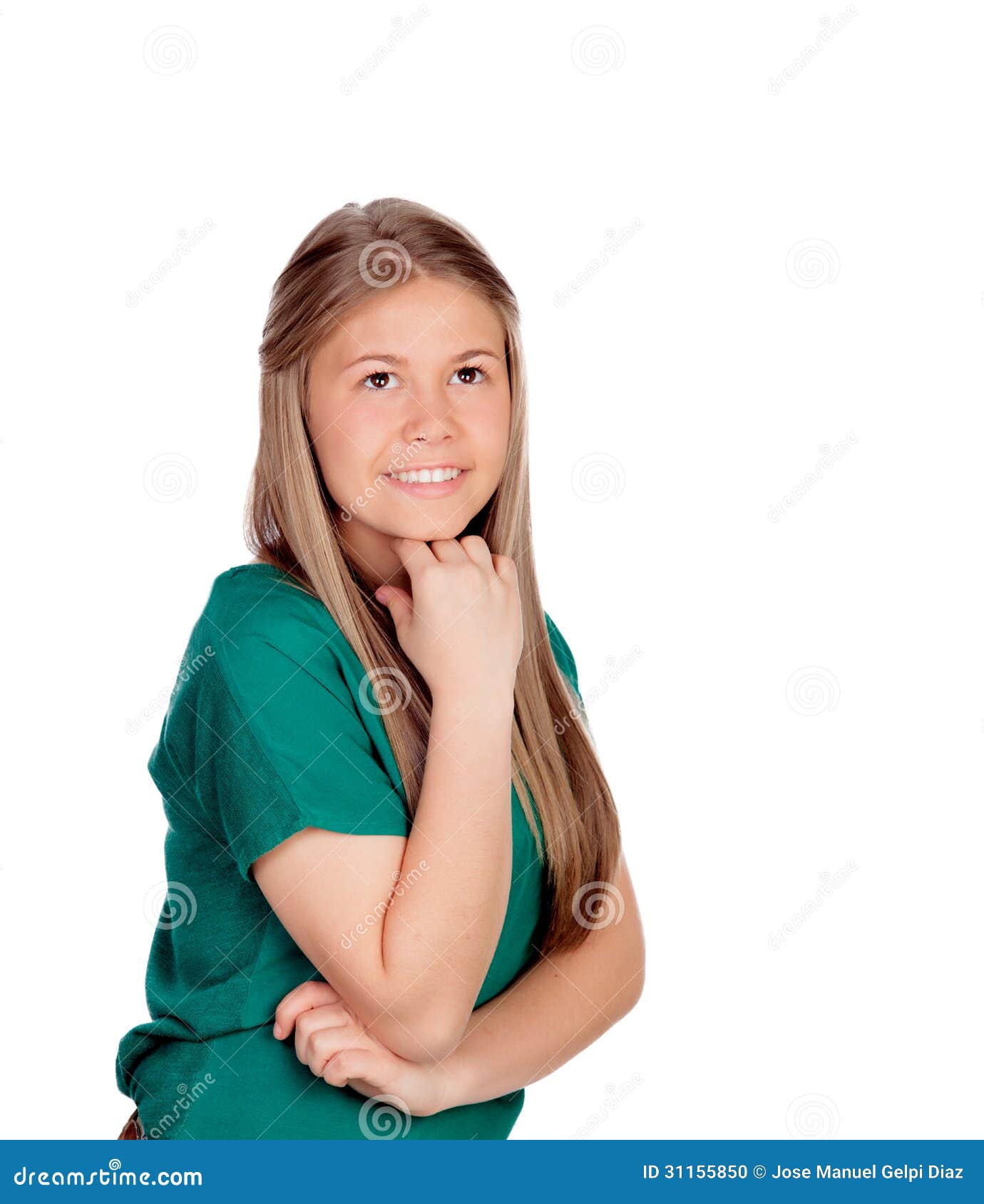 Indecisive Girl Looking Up Royalty-Free Stock Photo | CartoonDealer.com ...