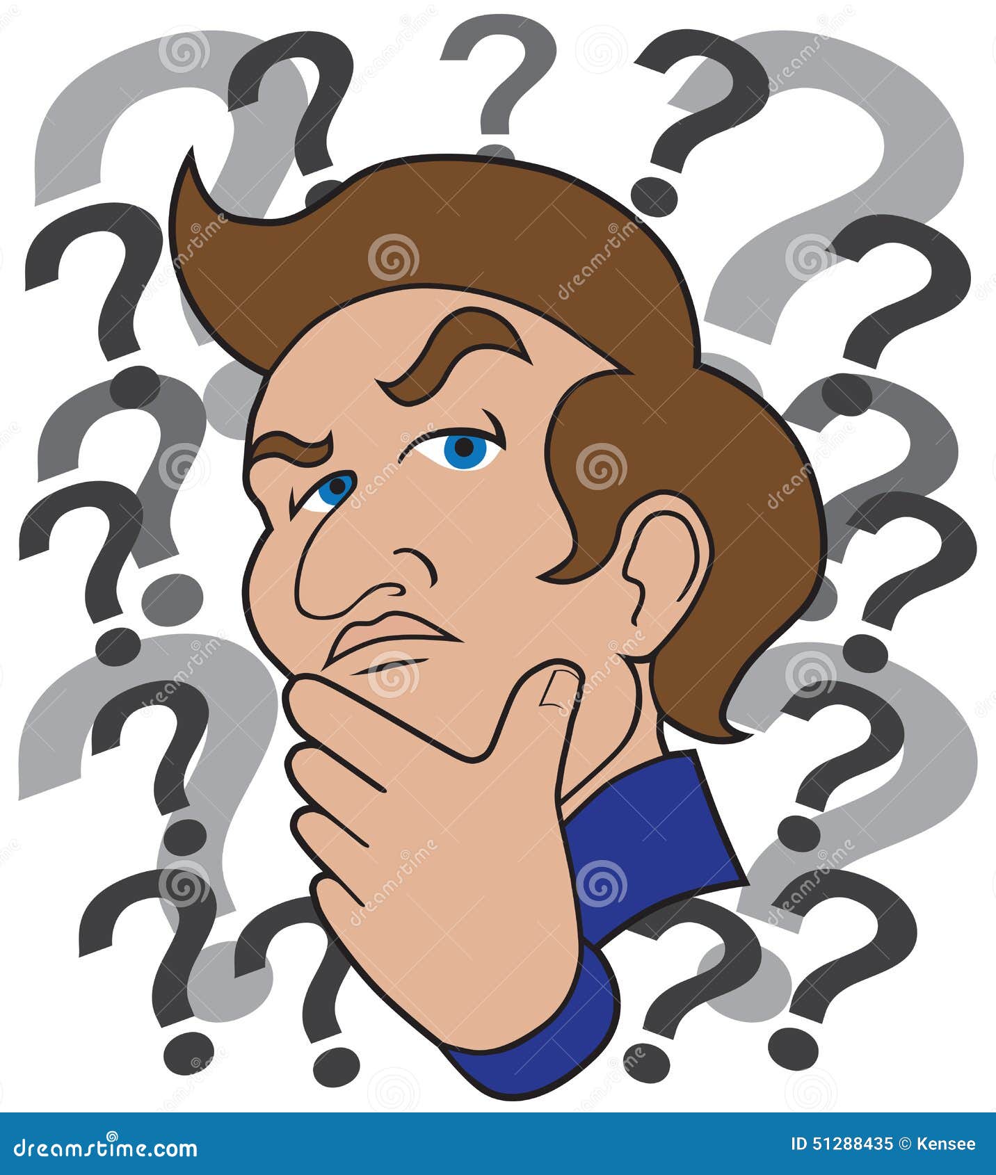 Indeciso ilustración del vector. Ilustración de comtemplaban - 51288435