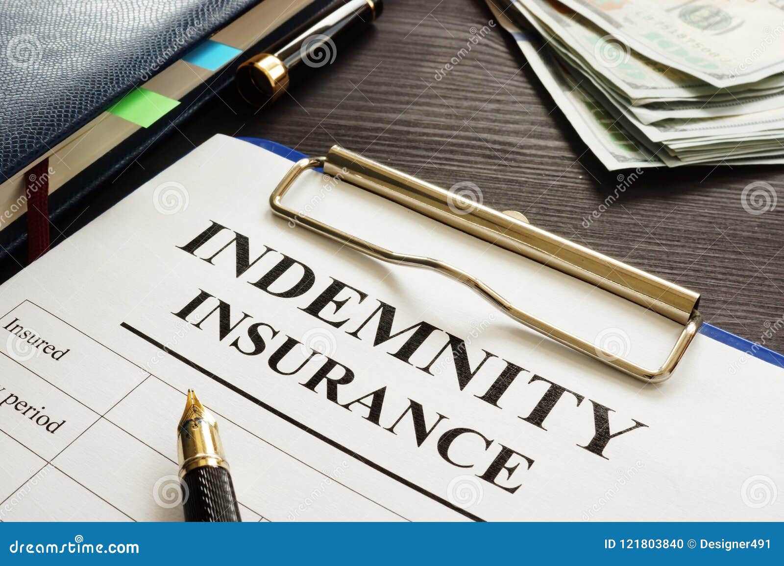 Indemnity Insurance Policy on a Table. Stock Photo - Image of plan ...