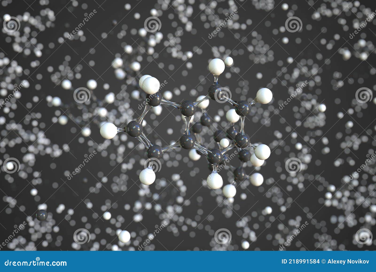 Indene Molecule, Scientific Molecular Model, 3d Rendering Stock ...