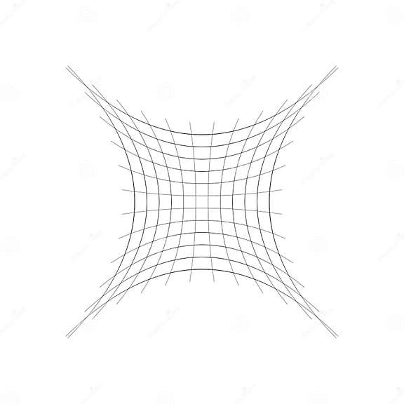 Indented, Curved Mesh / Grid / Array of Thin Lines. Oblate, Squeezed ...