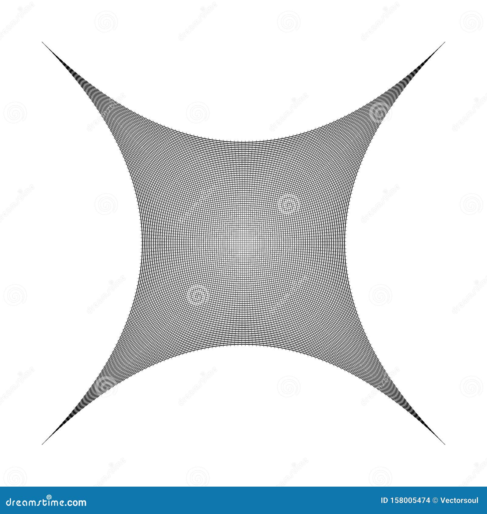 Indented, Curved Mesh / Grid / Array Of Thin Lines. Oblate, Squeezed ...