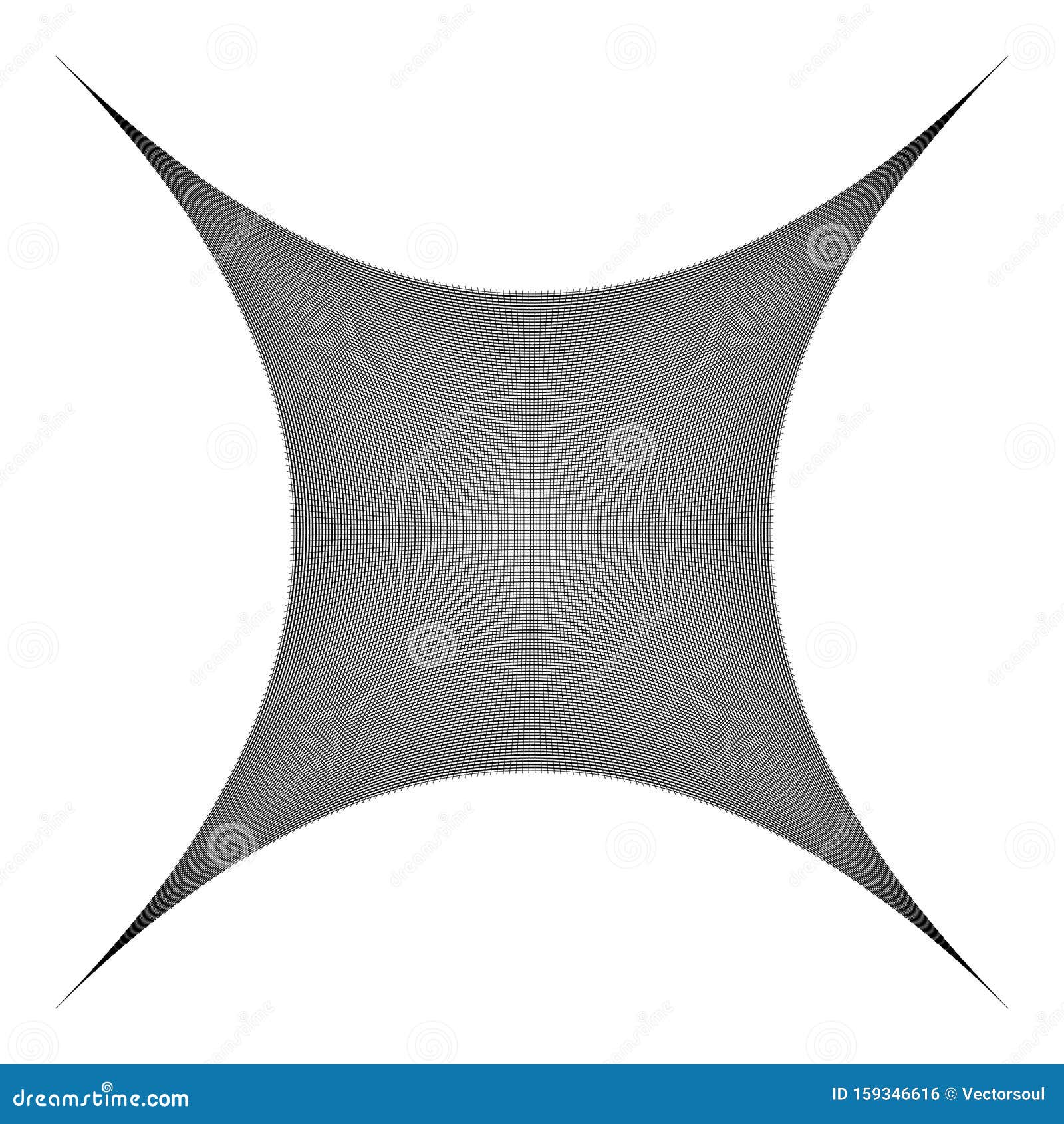 Indented, Curved Mesh / Grid / Array Of Thin Lines. Oblate, Squeezed ...