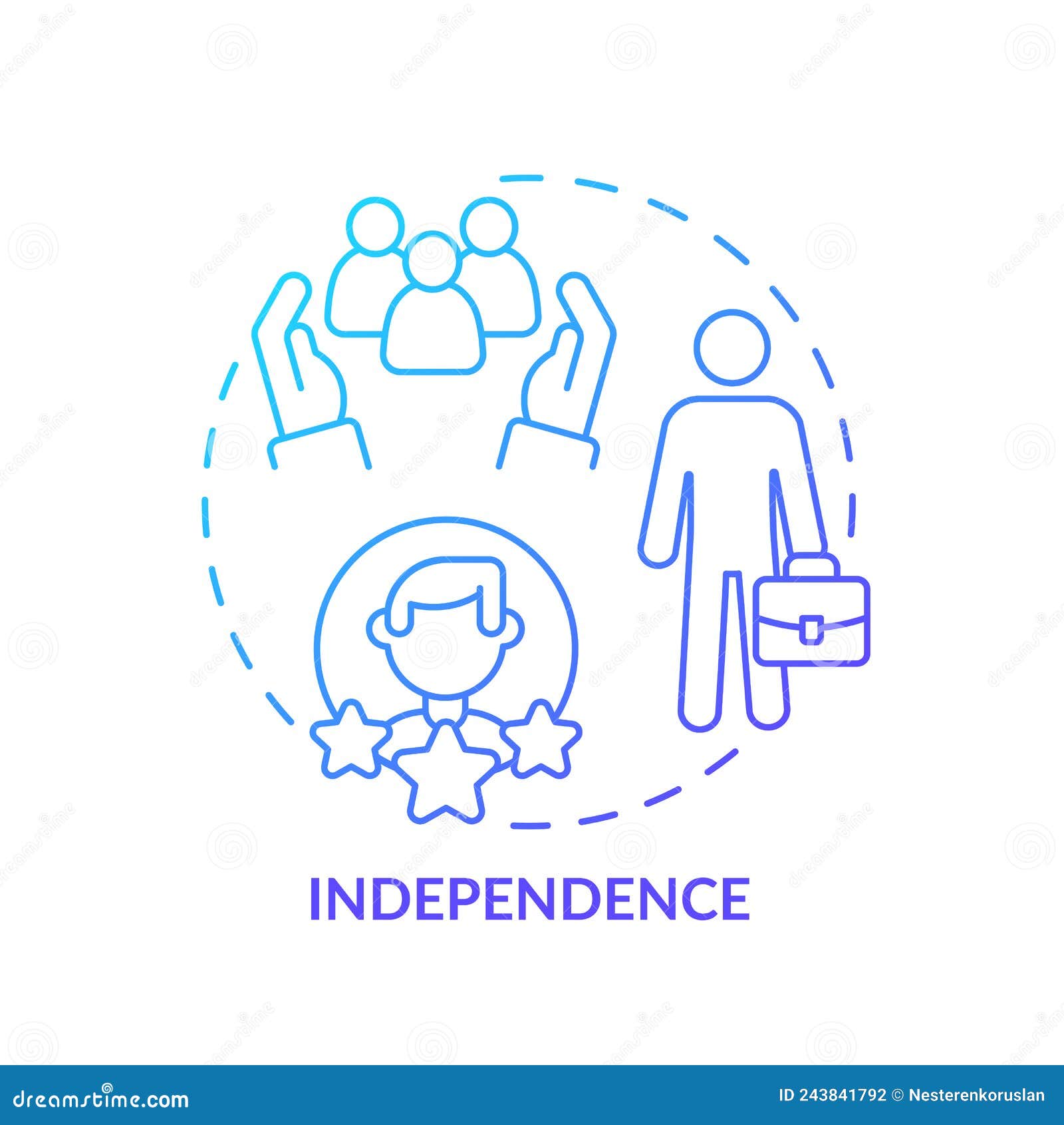 Independence Blue Gradient Concept Icon Vector Illustration ...