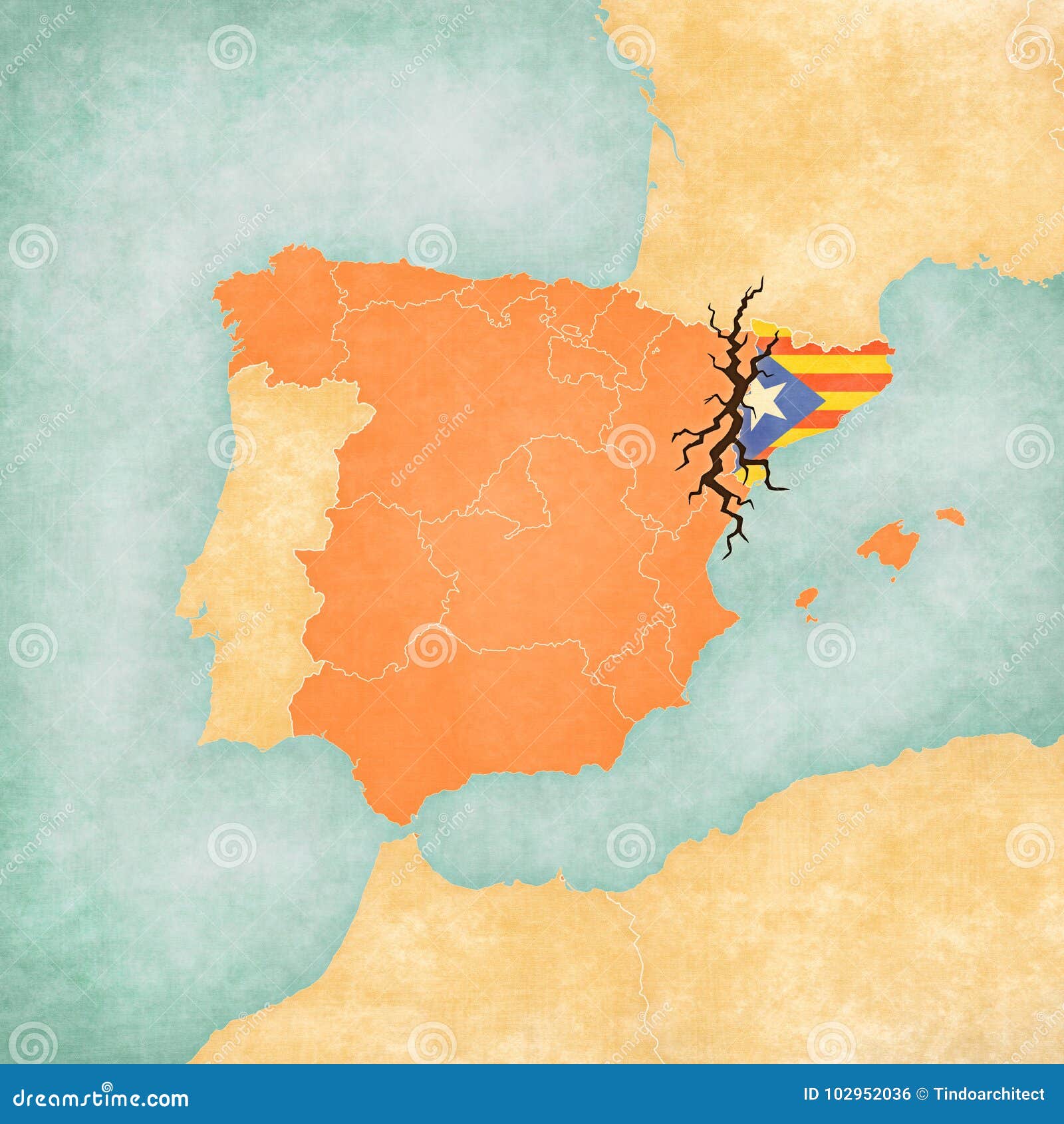 Independence of Catalonia stock illustration. Illustration of state ...