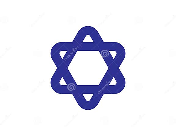 Blue Star of David on White Background Stock Vector - Illustration of ...