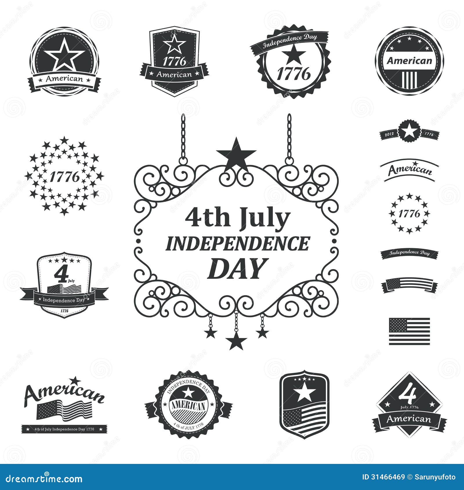 Independence Day American Sign Stock Vector - Illustration of election ...