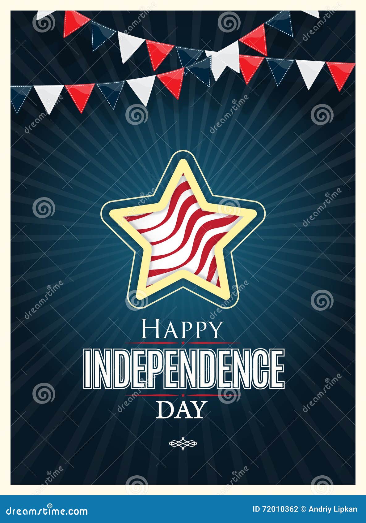 Independence Day American Signs with Flag Stripes, Vector Illustration ...