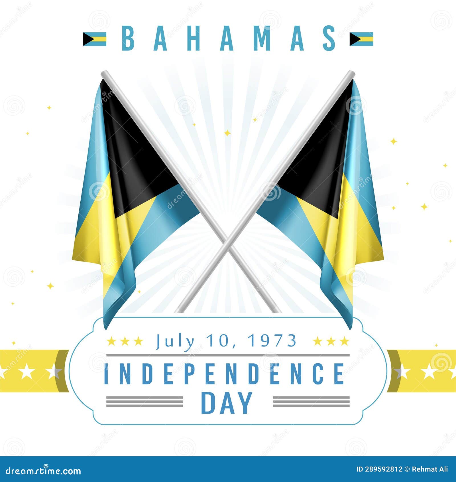 Independence Day of Bahamas with Flag Stock Illustration - Illustration ...