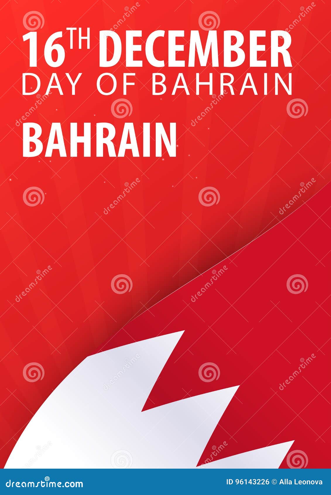 Independence Day of the Bahrain. Flag and Patriotic Banner. Vector ...