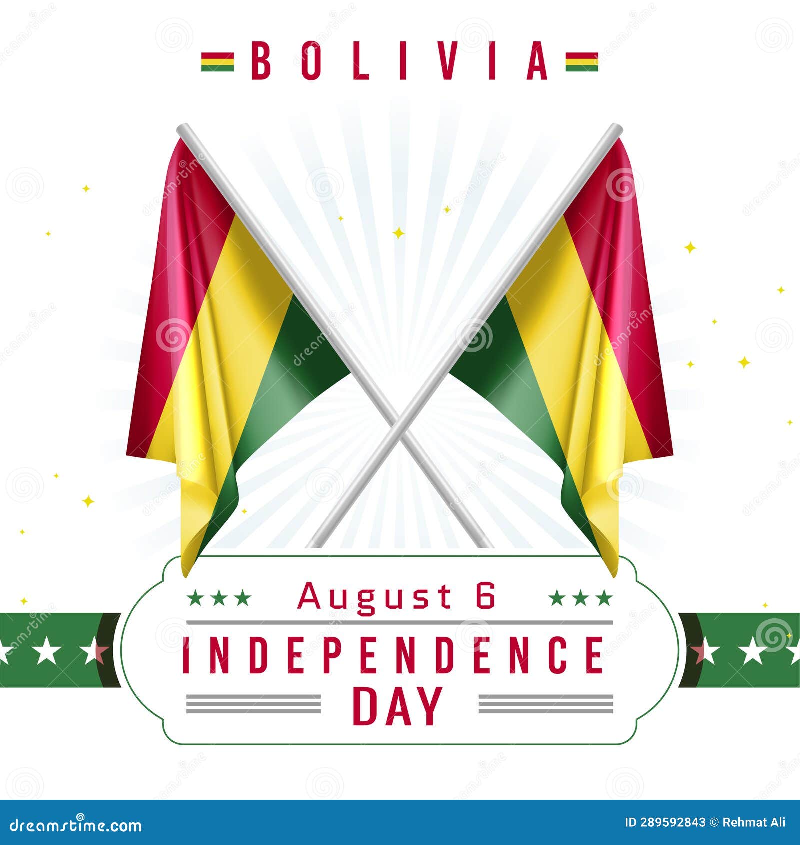 Independence Day of Bolivia with Flag Stock Illustration - Illustration ...