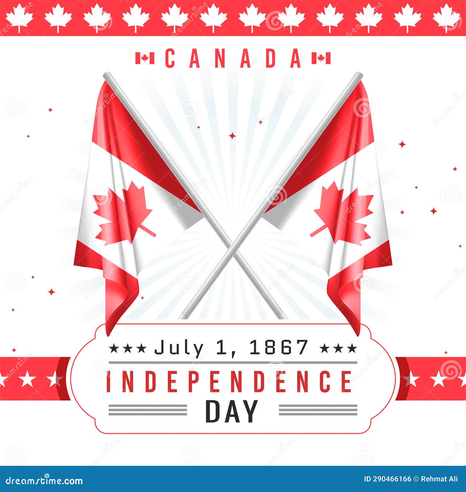Independence Day of Canada with Flag Stock Illustration - Illustration ...