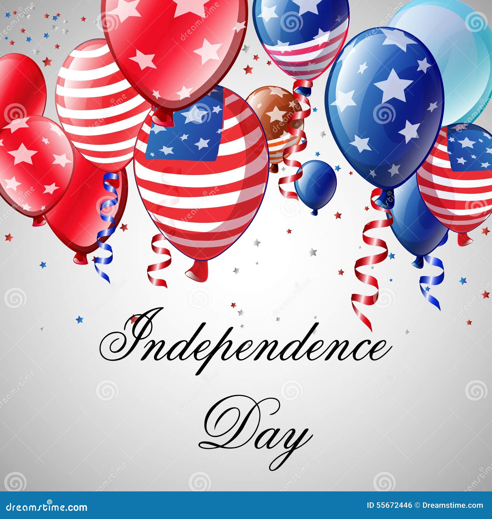 Independence Day Card stock vector. Illustration of happy - 55672446