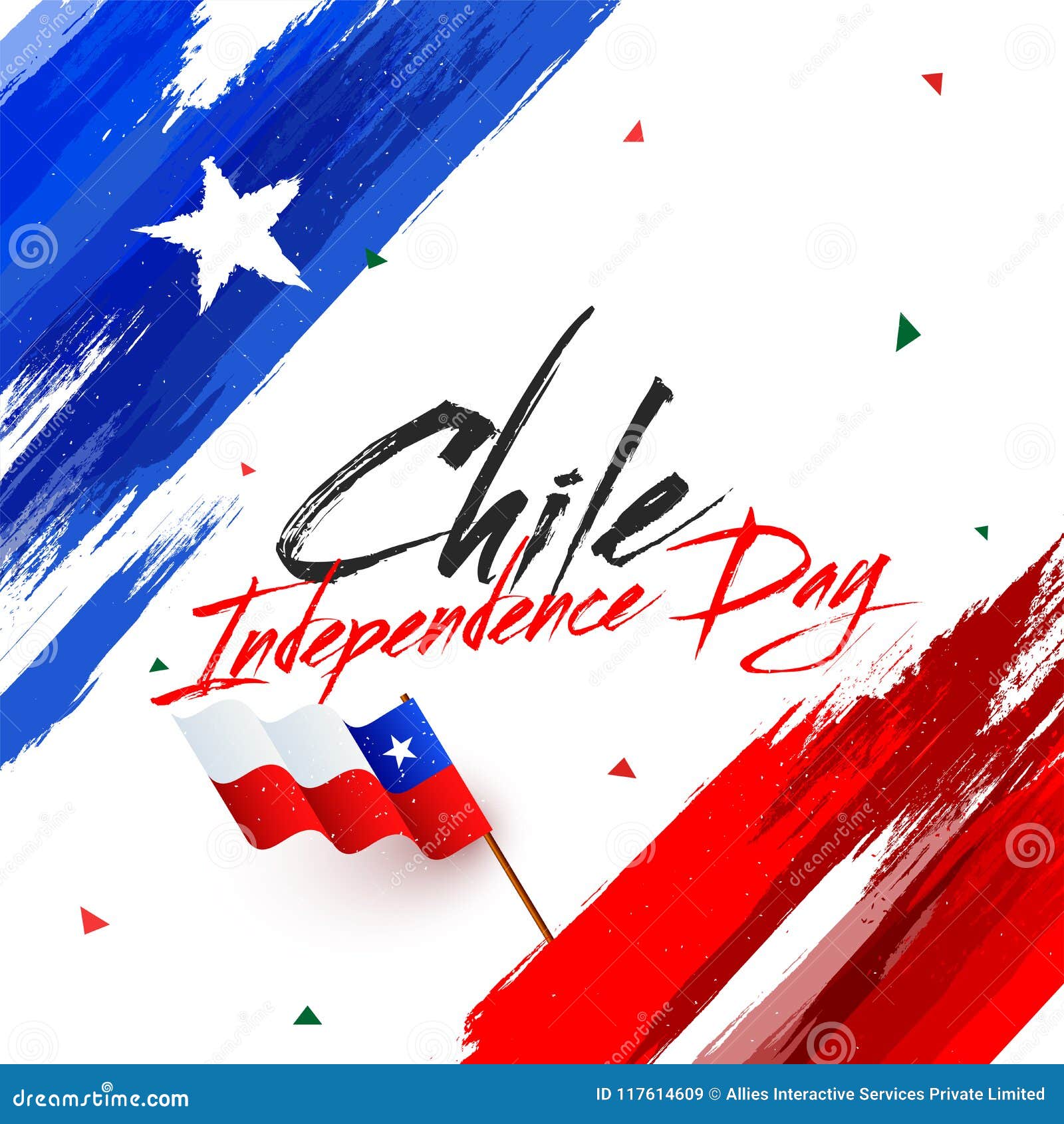 Independence Day Of Chile Greeting Card Text In Spanish: Happy ...