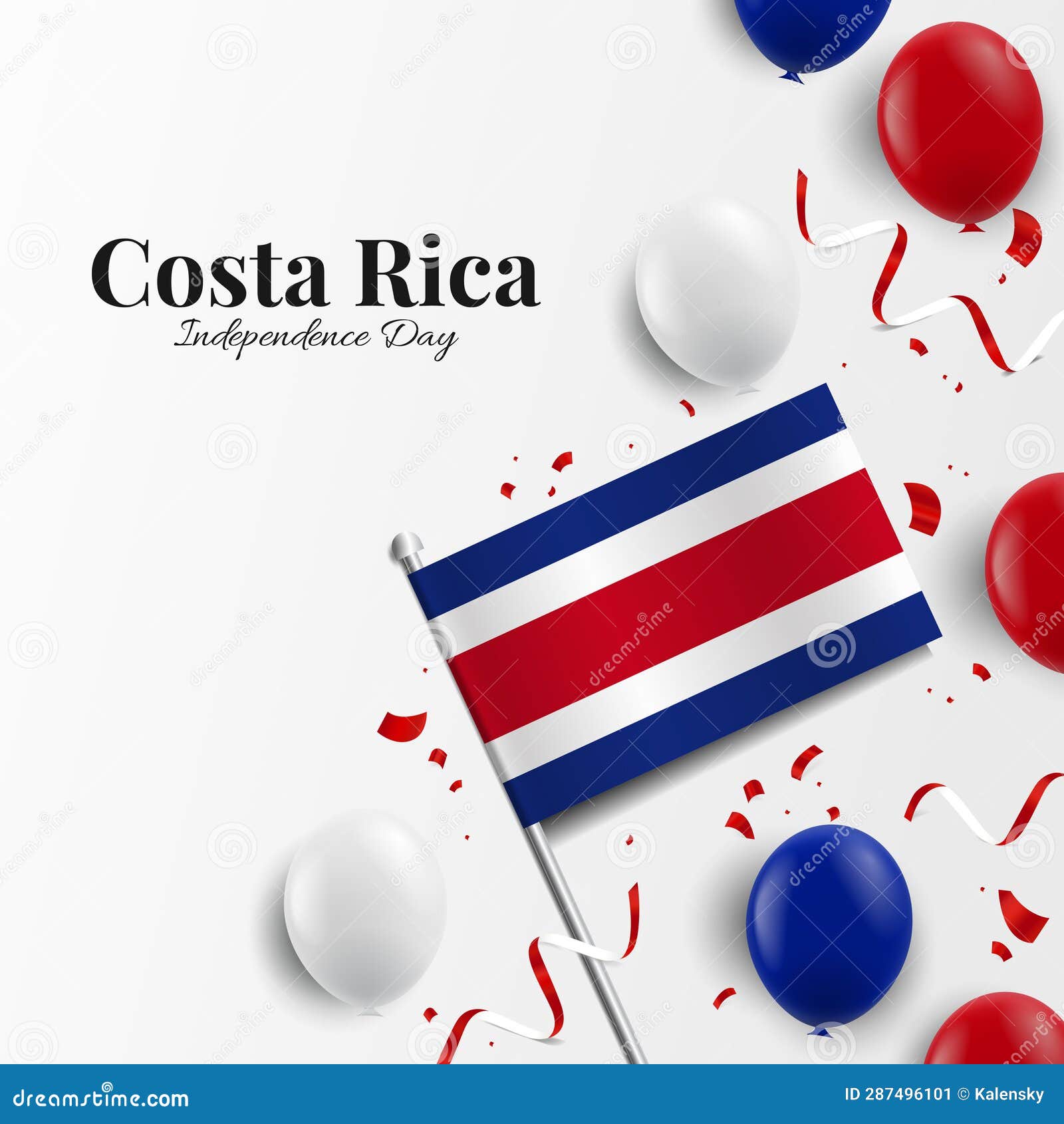 Independence Day in Costa Rica Stock Illustration - Illustration of ...
