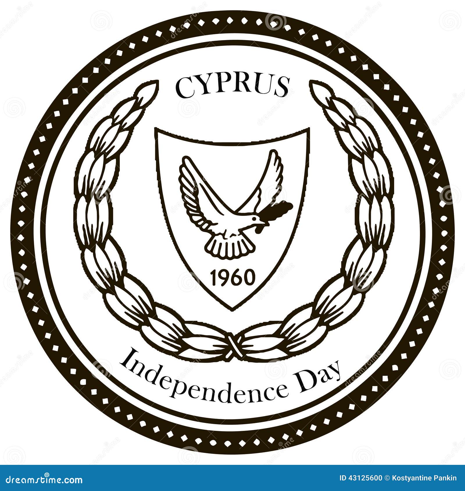 Independence Day Cyprus stock vector. Illustration of stamp - 43125600