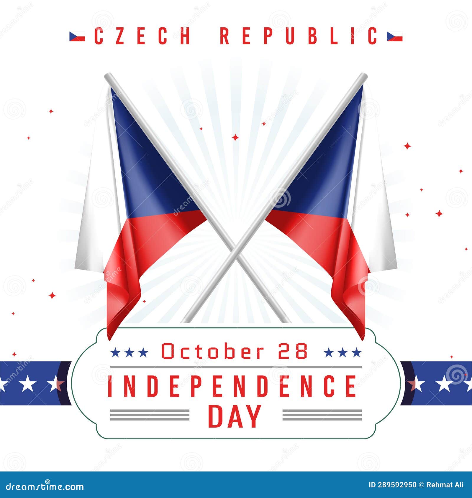 Independence Day of Czech Republic with Flag Stock Illustration ...
