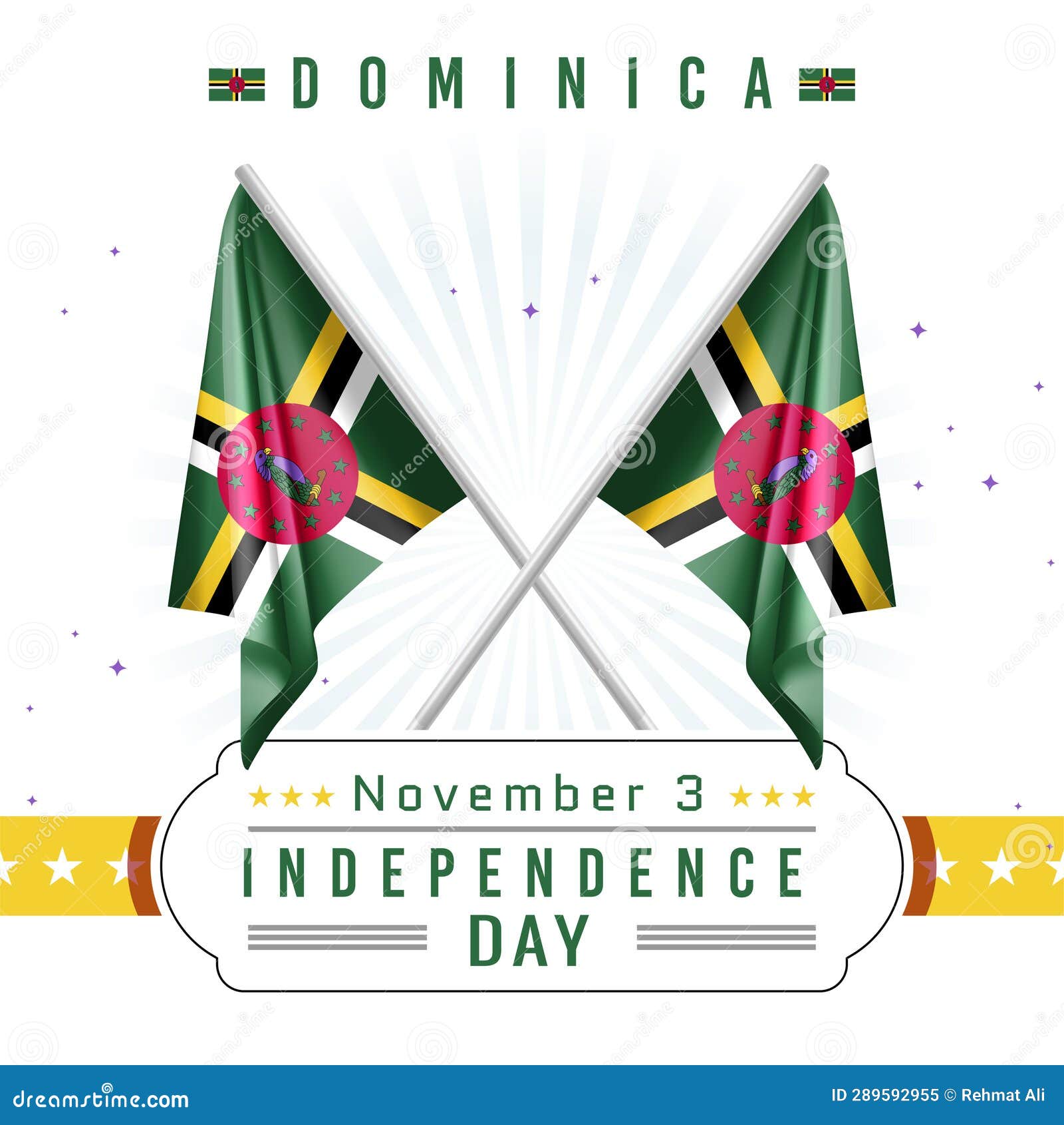 Independence Day of Dominica with Flag Stock Illustration ...