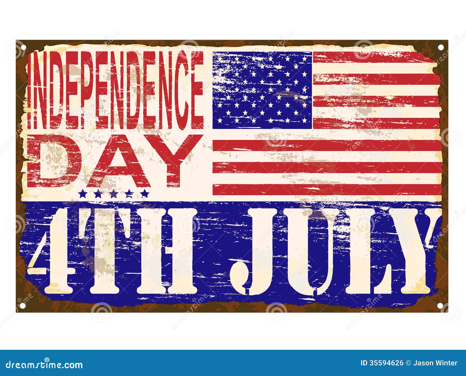 Independence Day Enamel Sign Stock Illustrations – 3 Independence Day ...