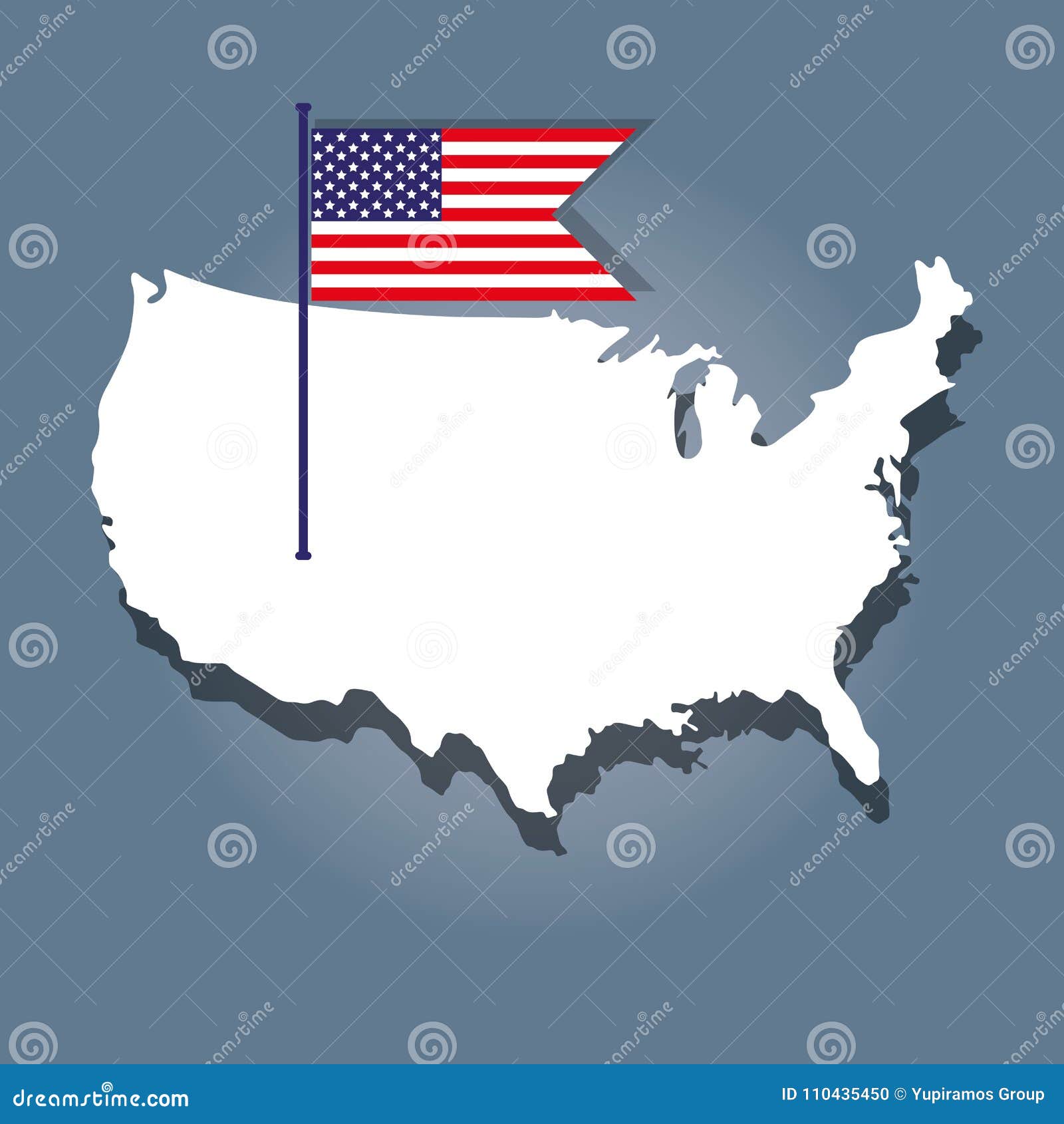 Independence Day with Flag and Map Design Stock Vector - Illustration ...