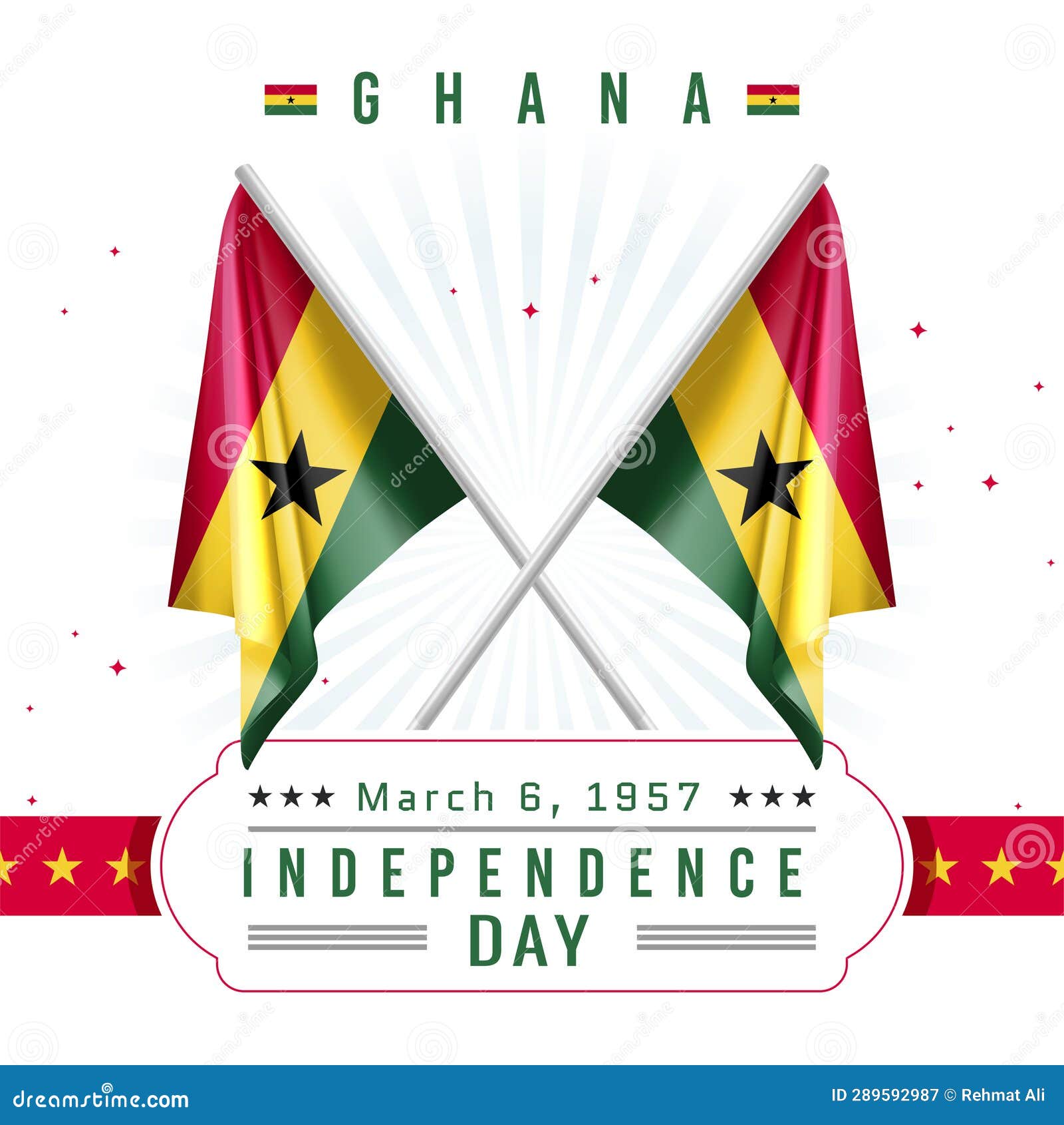 Independence Day of Ghana with Flag Stock Illustration - Illustration ...
