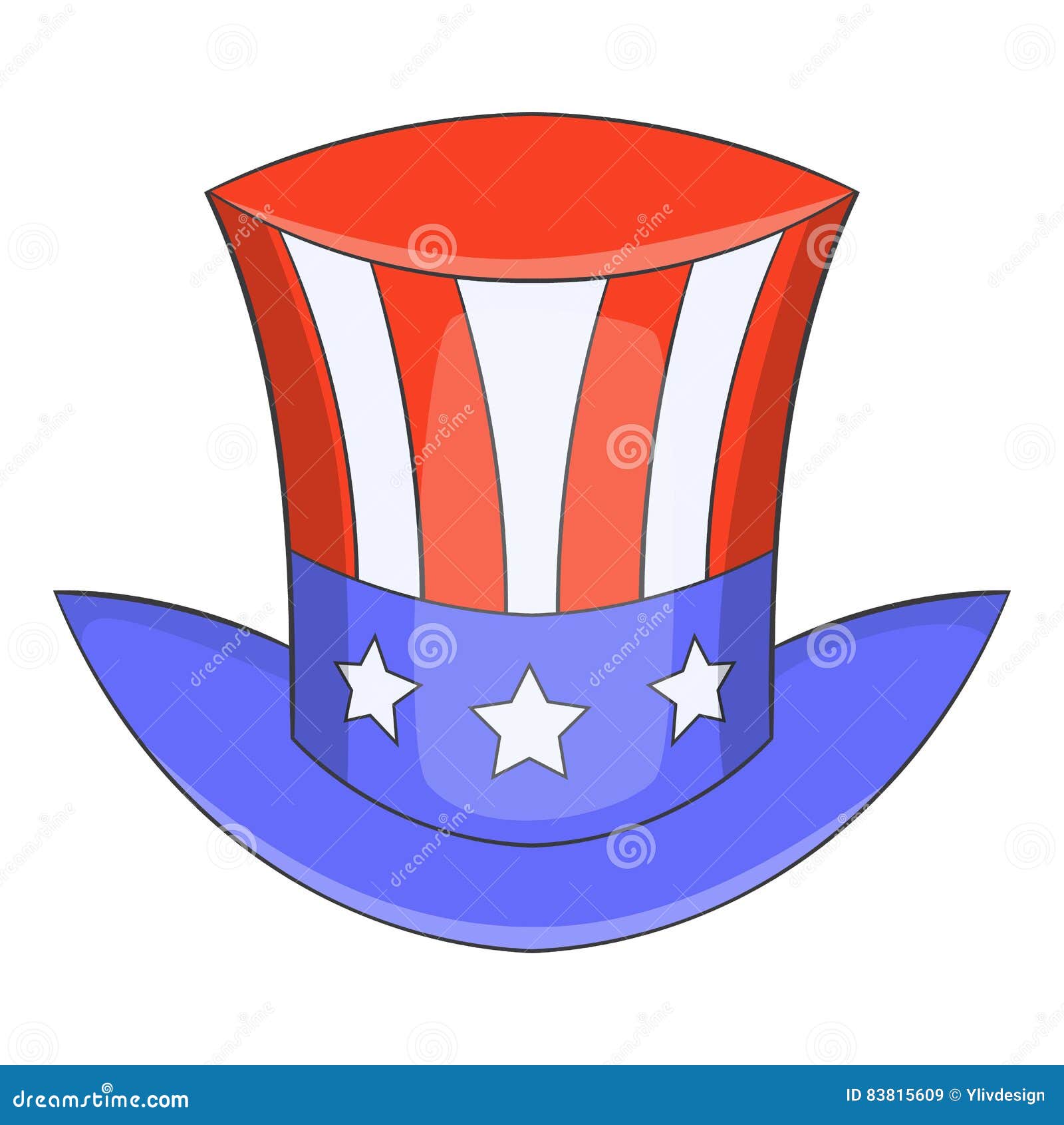 Independence Day Hat Icon, Cartoon Style Stock Vector - Illustration of ...