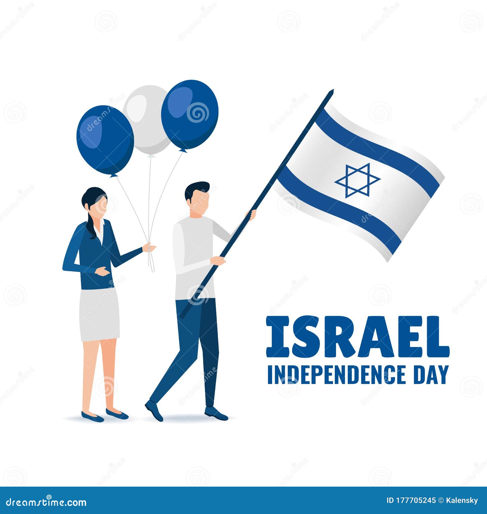 Independence Day of Israel. Stock Vector - Illustration of freedom ...
