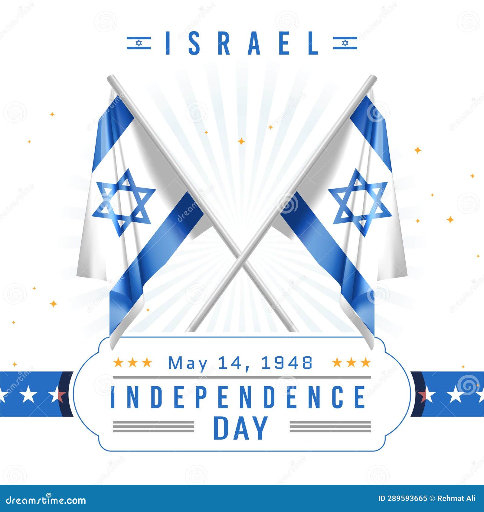 Independence Day of Israel with Flag Stock Illustration - Illustration ...