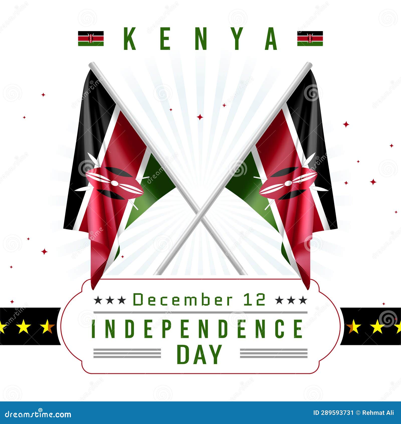 Independence Day of Kenya with Flag Stock Illustration - Illustration ...