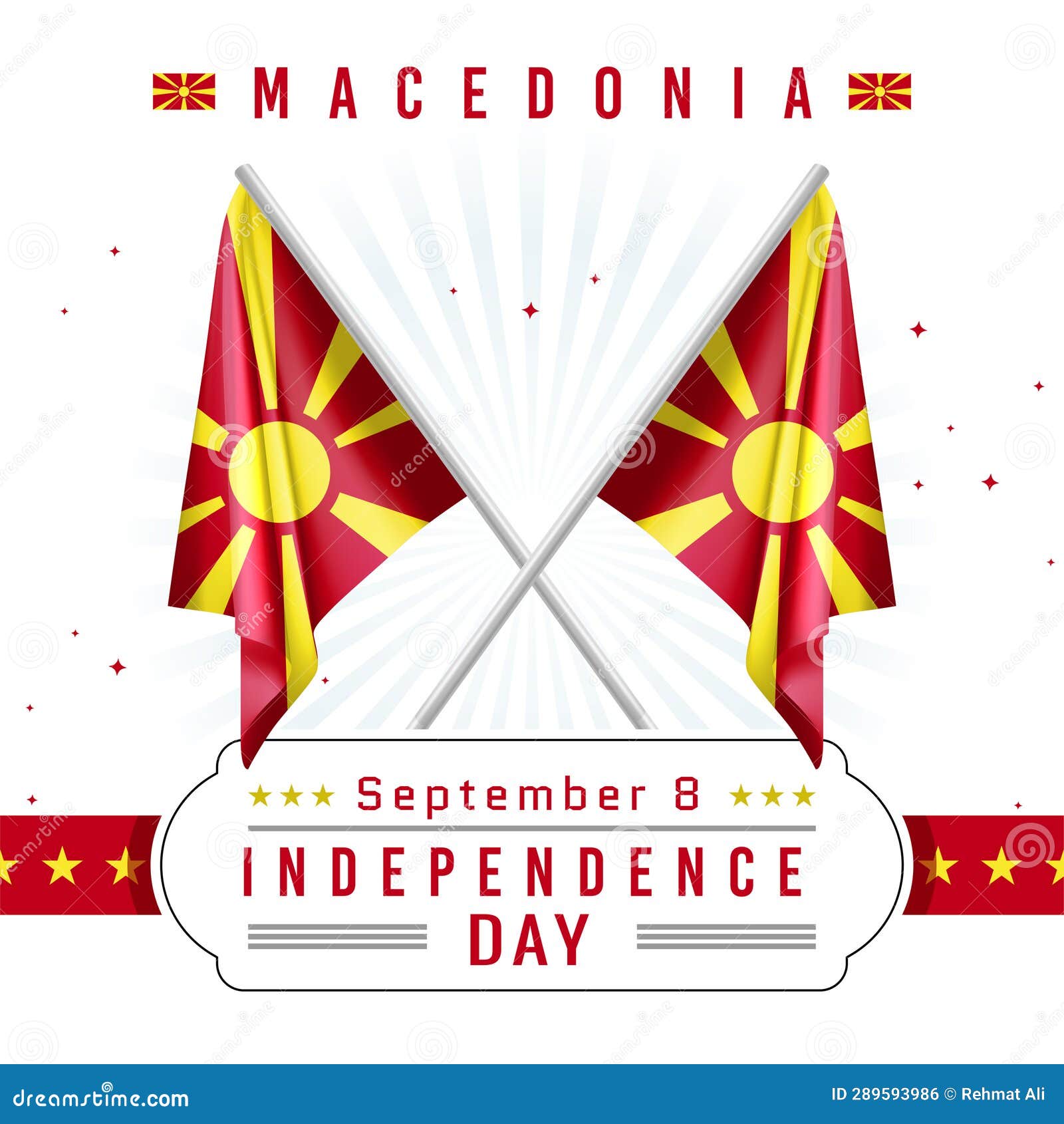 Independence Day of Macedonia with Flag Stock Illustration ...