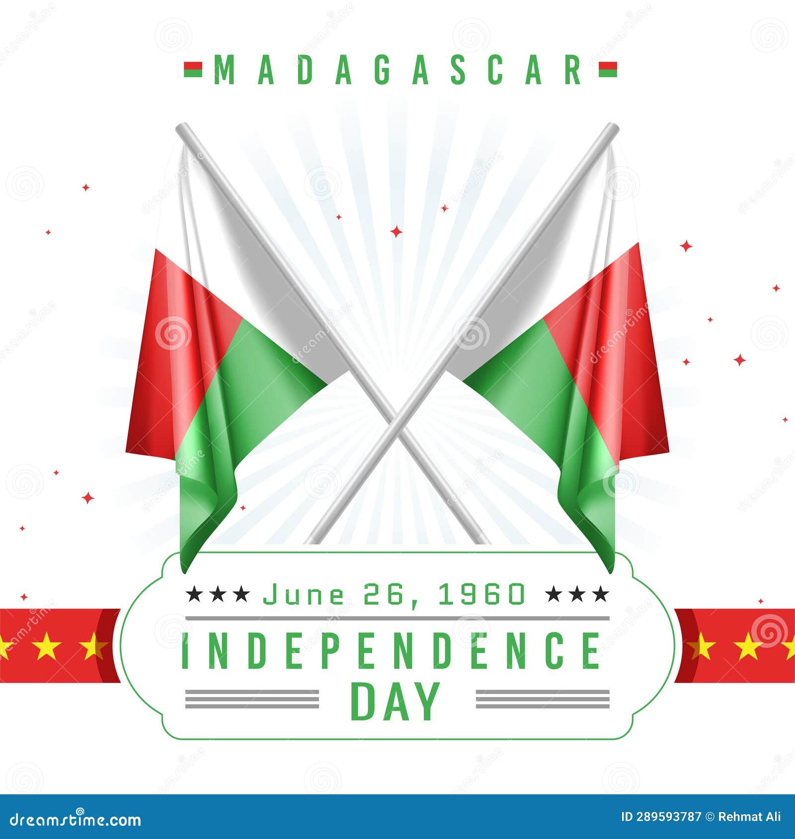 Independence Day of Madagascar with Flag Stock Illustration ...