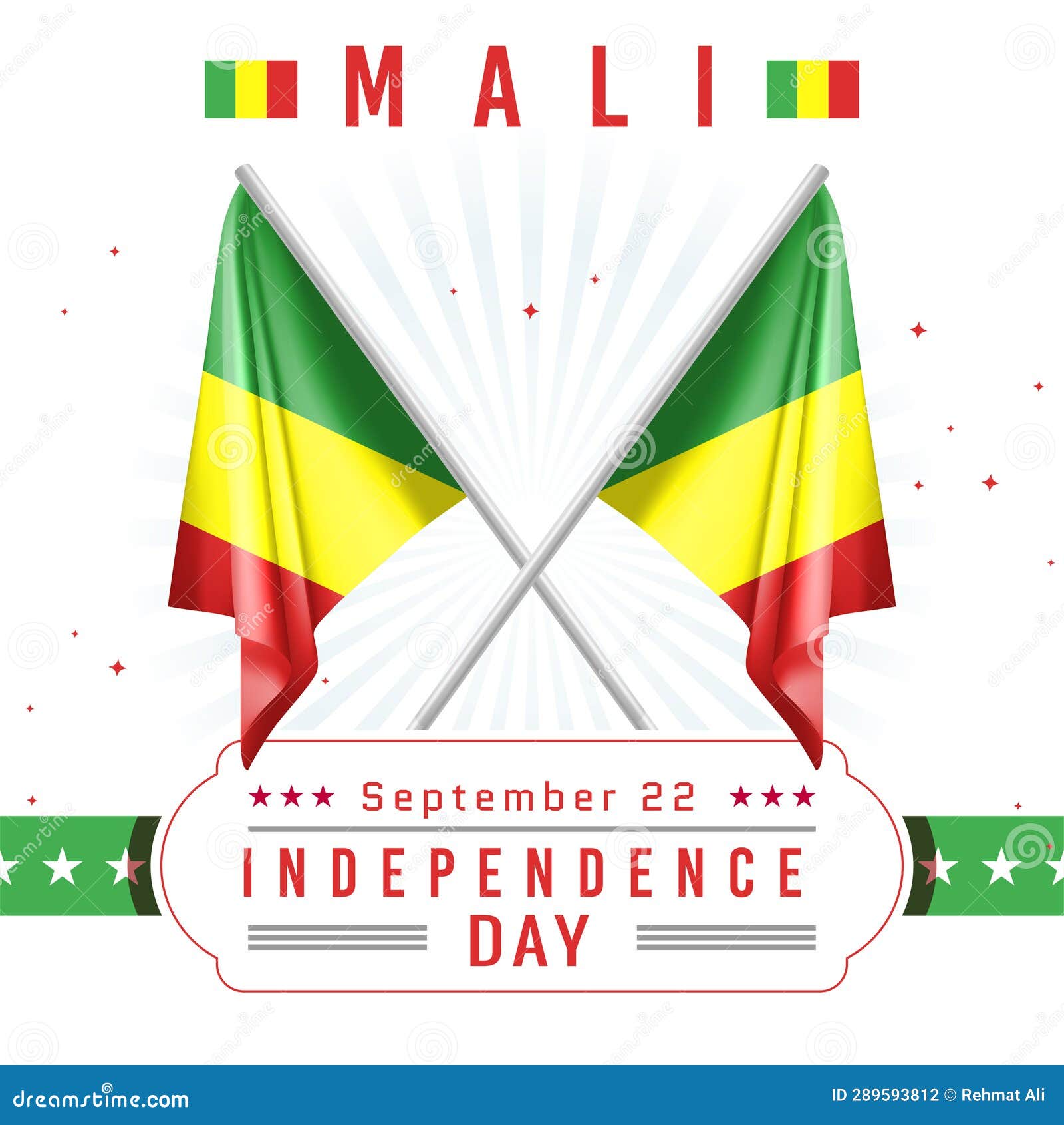Independence Day of Mali with Flag Stock Illustration - Illustration of ...