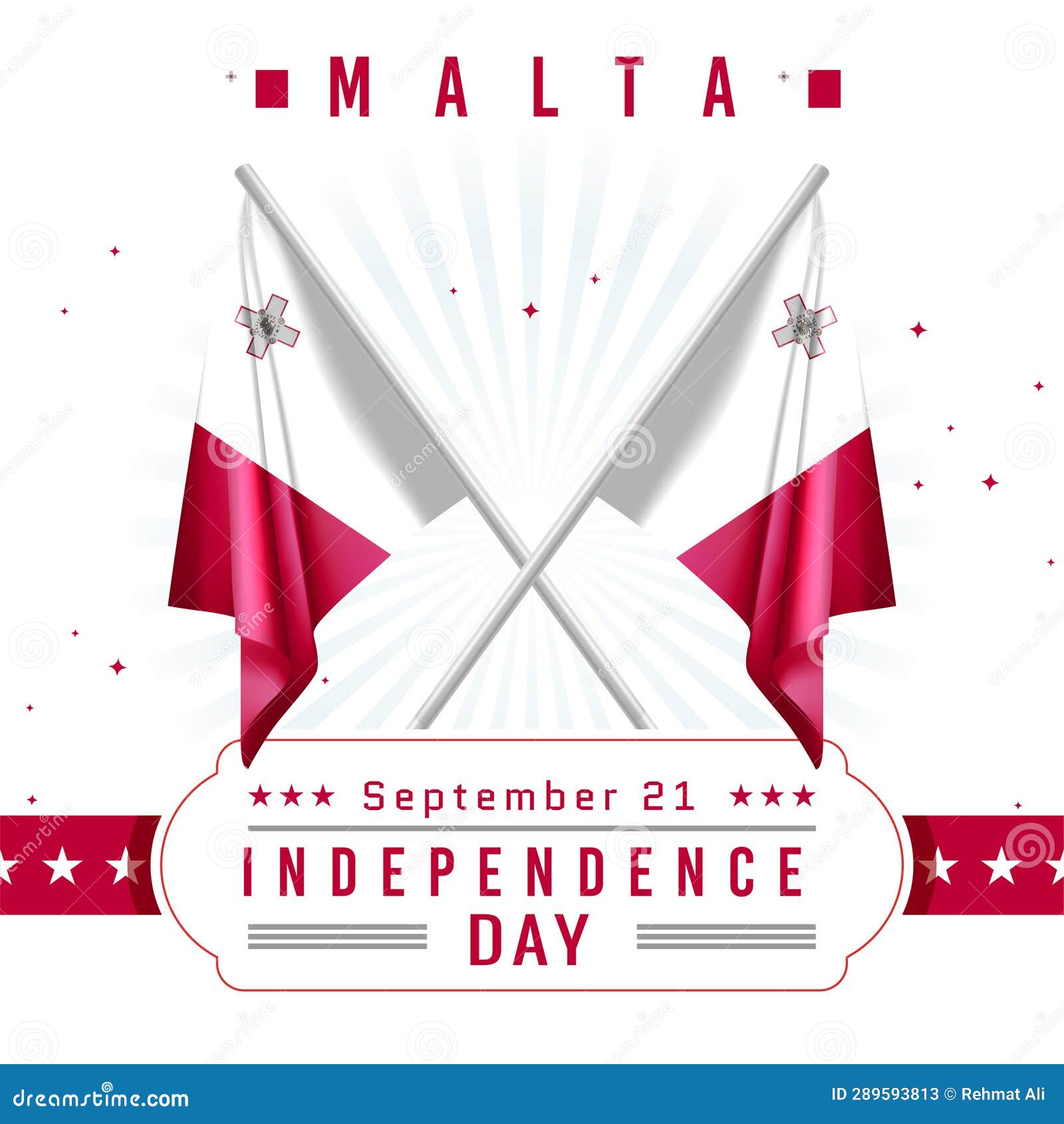 Independence Day of Malta with Flag Stock Illustration - Illustration ...