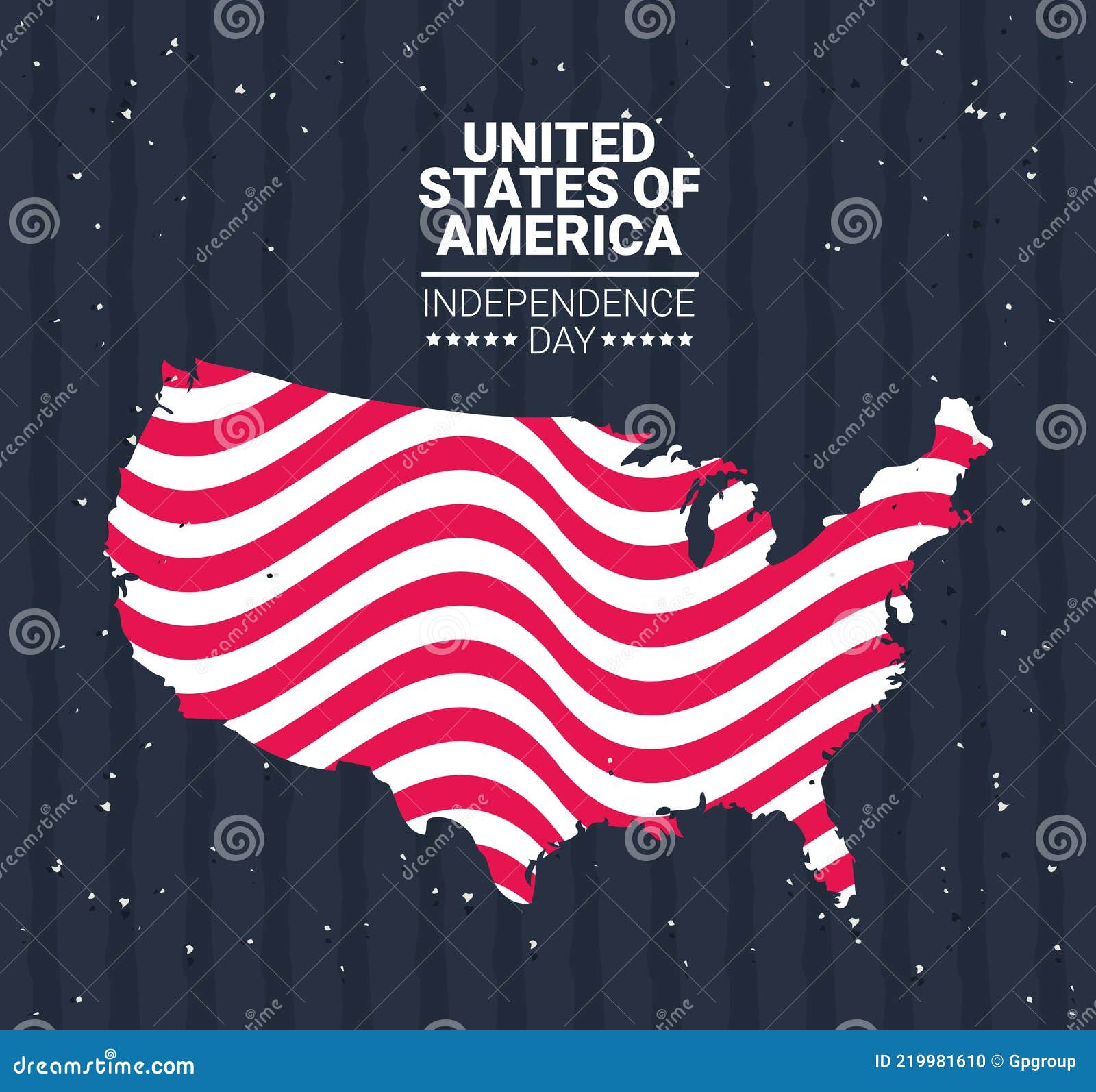 Map with USA flag stock vector. Illustration of independence - 219981610