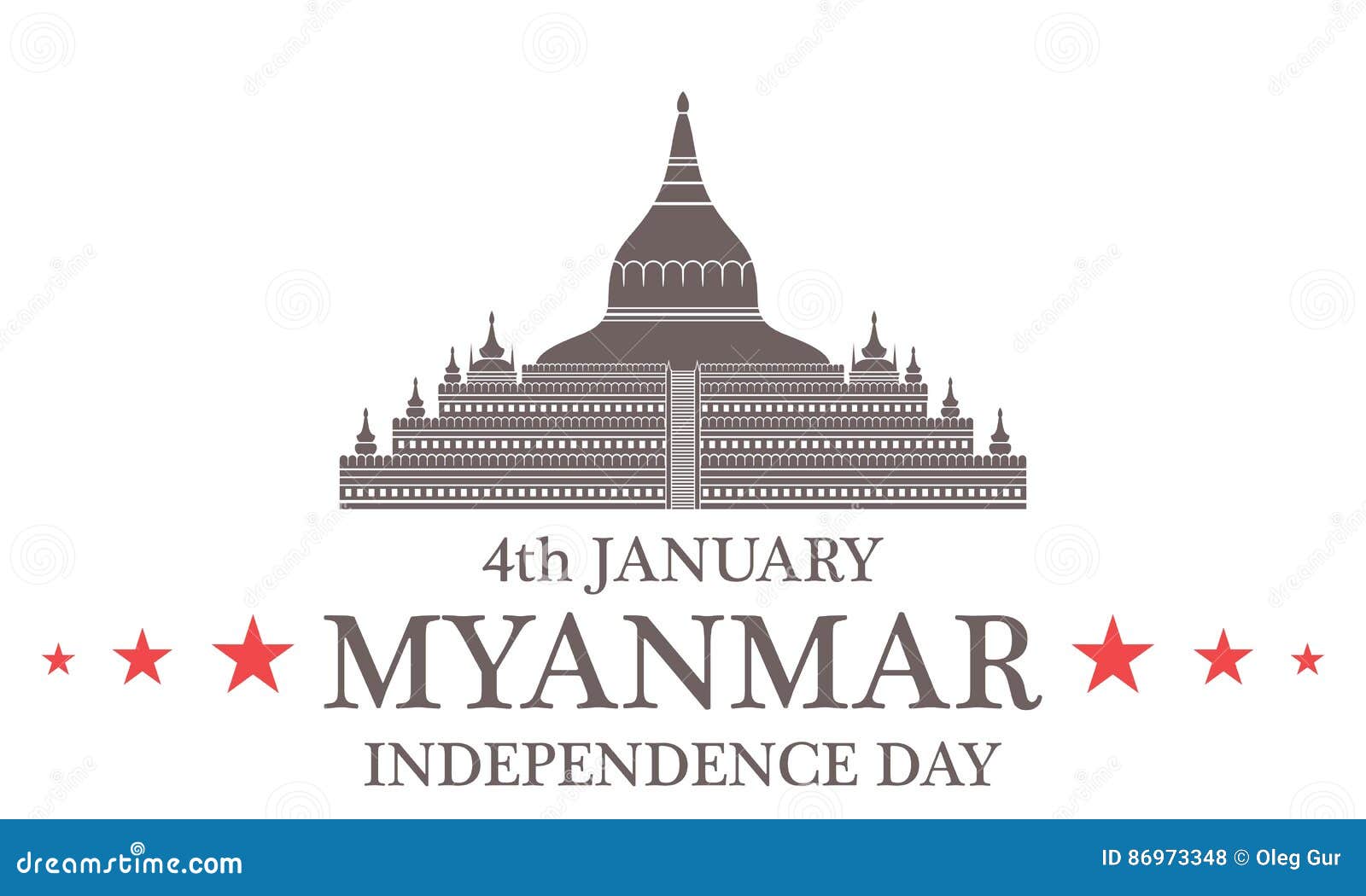 Independence Day. Myanmar stock vector. Illustration of paya - 86973348