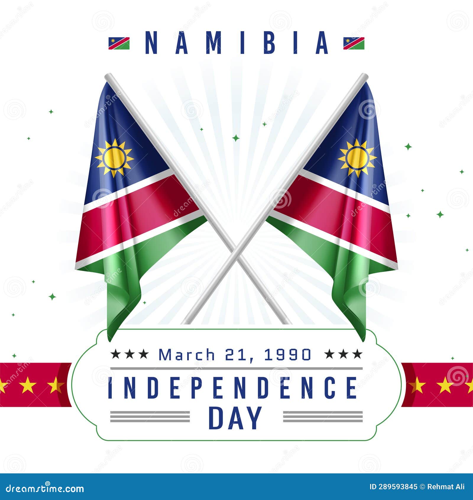 Independence Day of Namibia with Flag Stock Illustration - Illustration ...