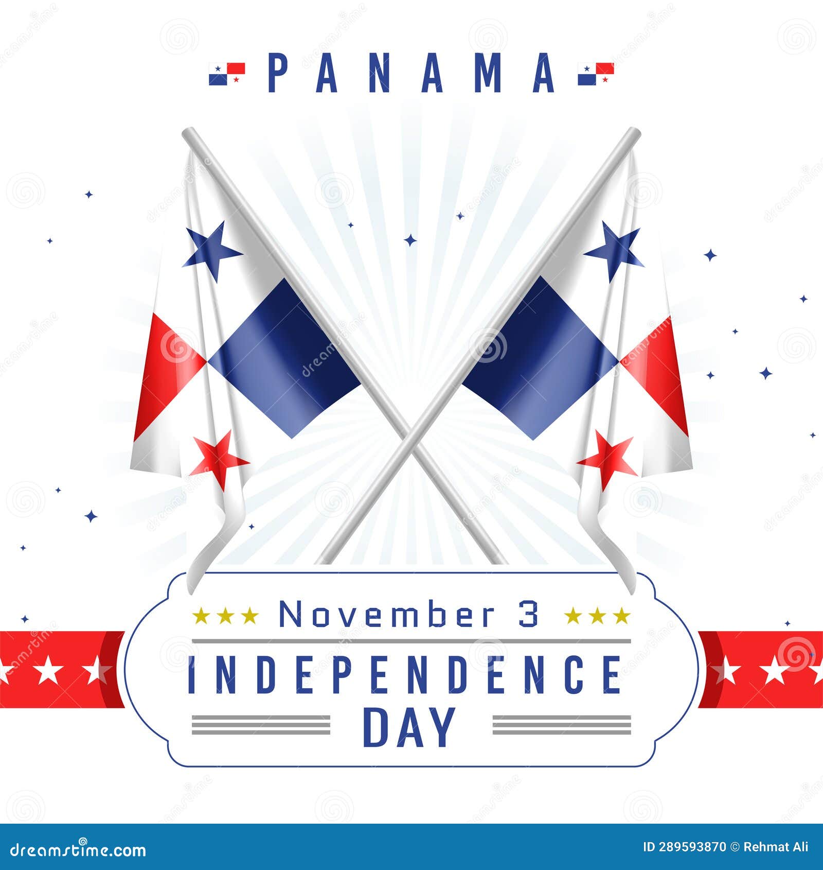 Independence Day of Panama with Flag Stock Illustration - Illustration ...