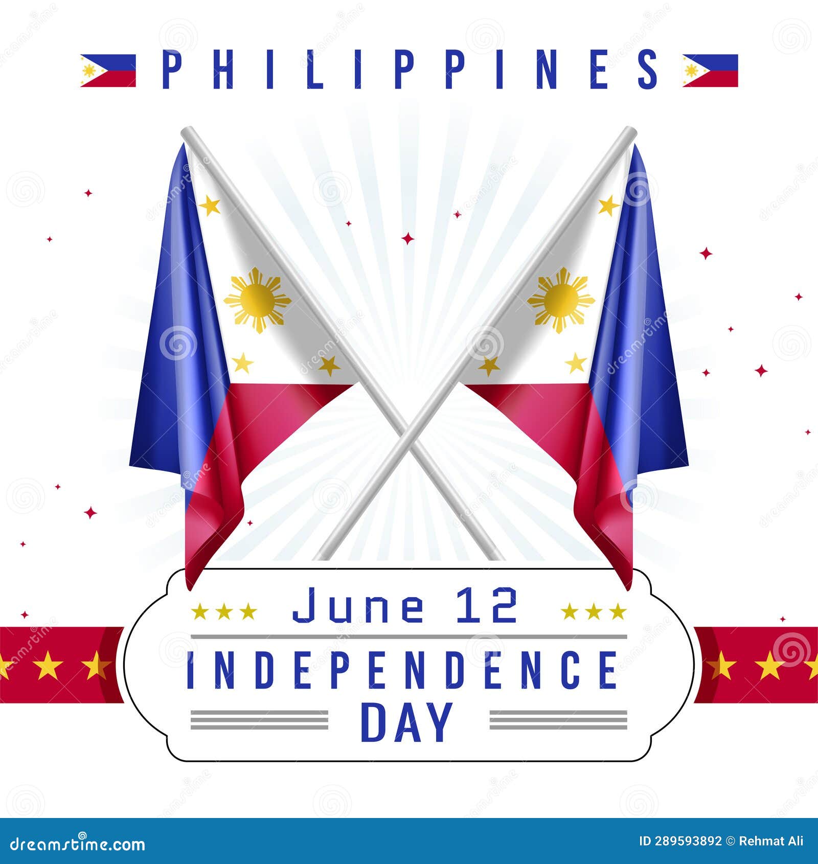 Independence Day of Philippines with Flag Stock Illustration ...