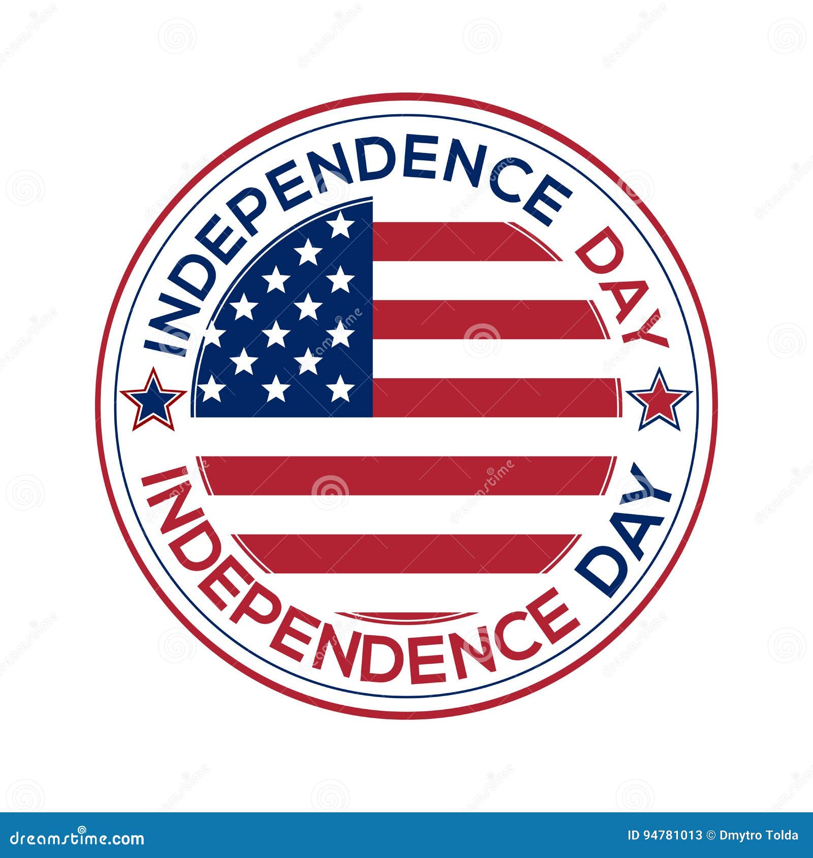 Independence Day Round Banner Stock Vector - Illustration of graphic ...