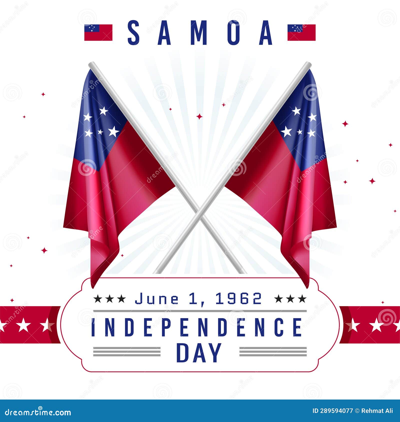 Independence Day of Samoa with Flag Stock Illustration - Illustration ...