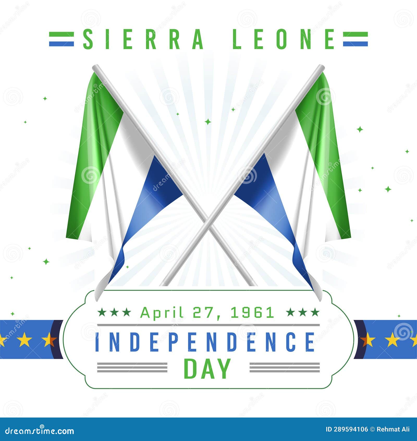 Independence Day of Sierra Leone with Flag Stock Illustration - Illustration of earth, vector ...