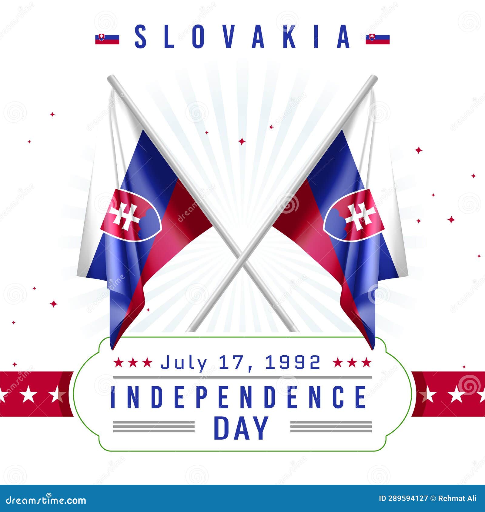 Independence Day of Slovakia with Flag Stock Illustration ...